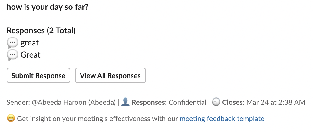Response Anonymity Settings